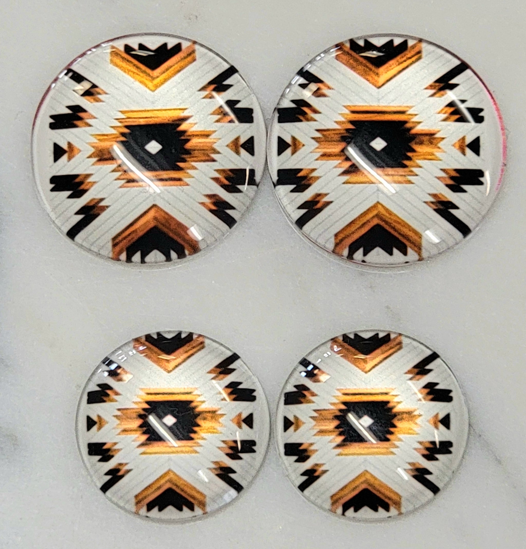 Native Design Round Glass Cabs – Southern Bead Supply